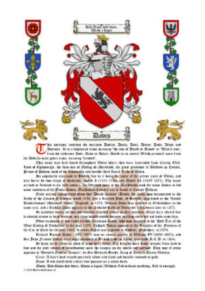 Davis Surname History (Origin & Meaning) with Coat of Arms Download