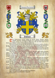 Johnson Surname History Origin & Meaning with Coat of Arms Download