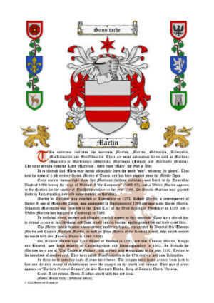 Martin Surname History (Origin & Meaning) with Coat of Arms Download