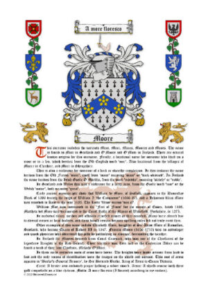 Moore Surname History (Origin & Meaning) with Coat of Arms Download