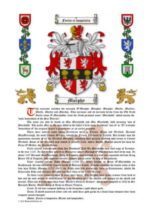 Murphy Surname History (Origin & Meaning) with Coat of Arms Download