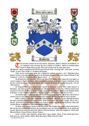 Roberts Surname History (Origin & Meaning) with Coat of Arms Download