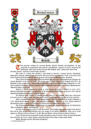 Smith Surname History (Origin & Meaning) with Coat of Arms Download