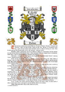 Turner Surname History (Origin & Meaning) with Coat of Arms Download